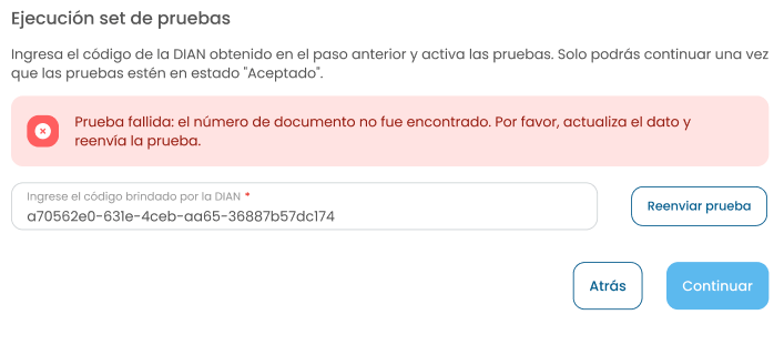 3.1 Envío del set de pruebas - Activación facturación electrónica